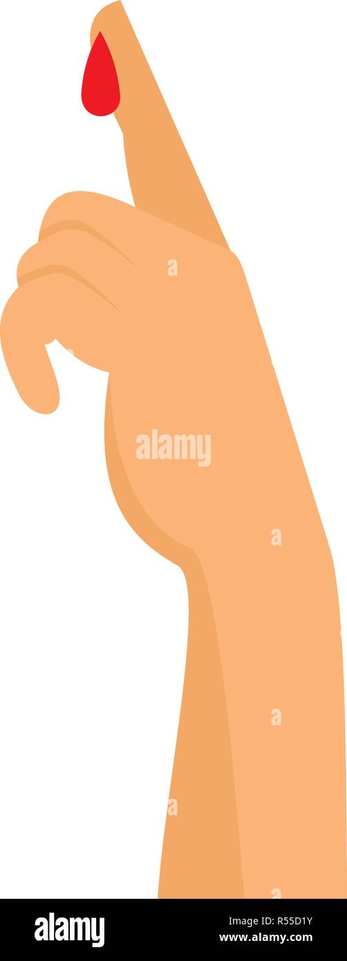 Finger blood test icon. Flat illustration of finger blood test vector ...