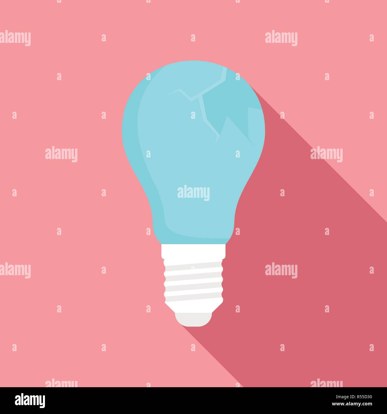 Broken bulb icon. Flat illustration of broken bulb vector icon for web ...