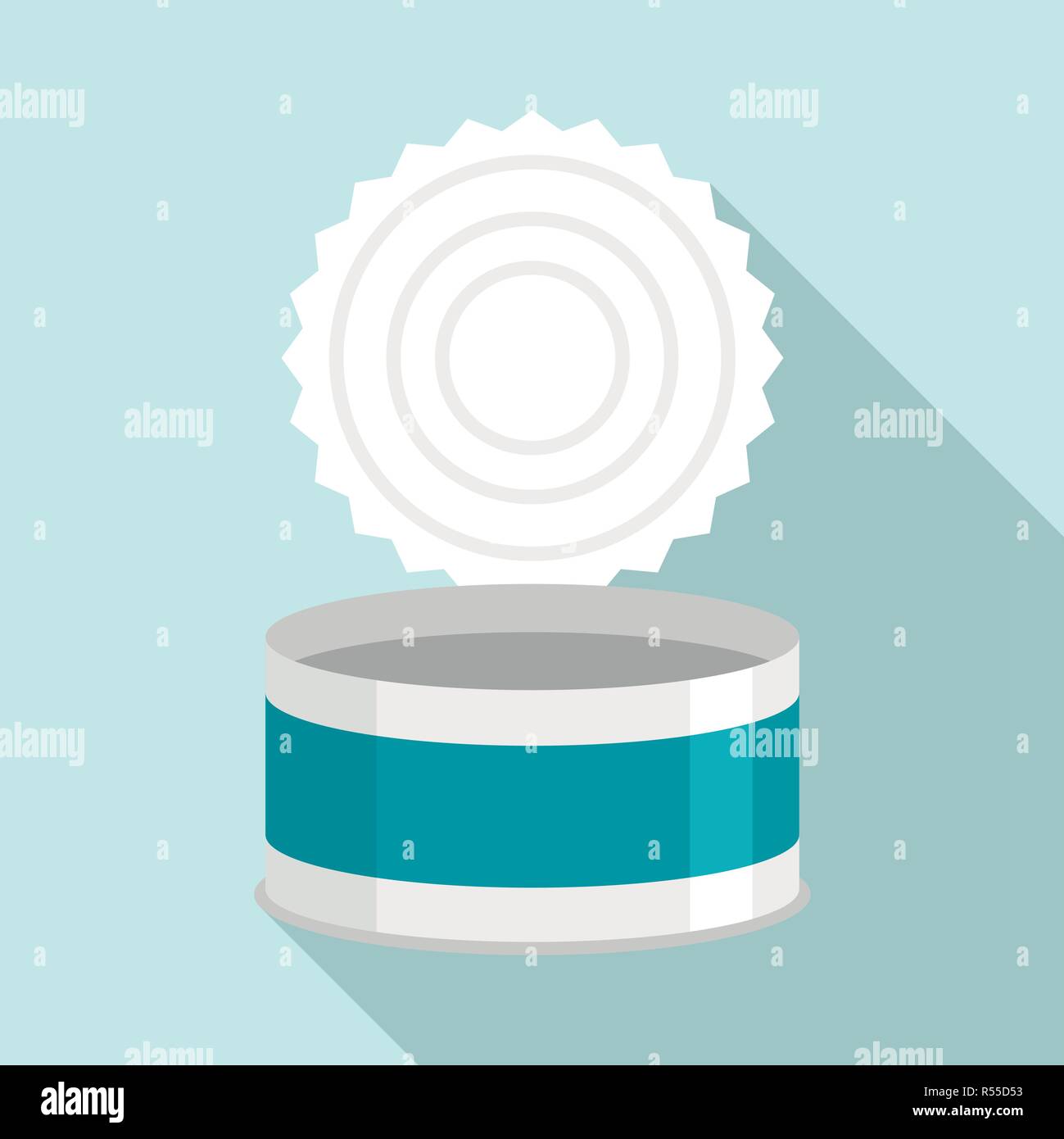 Open tin can icon. Flat illustration of open tin can vector icon for ...