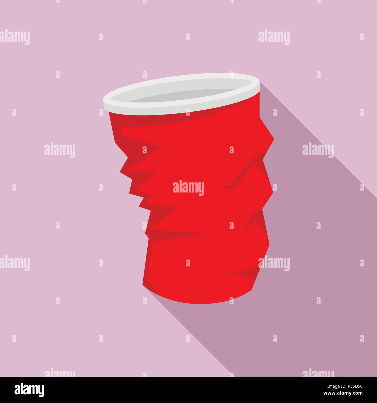 Garbage plastic glass icon. Flat illustration of garbage plastic glass ...