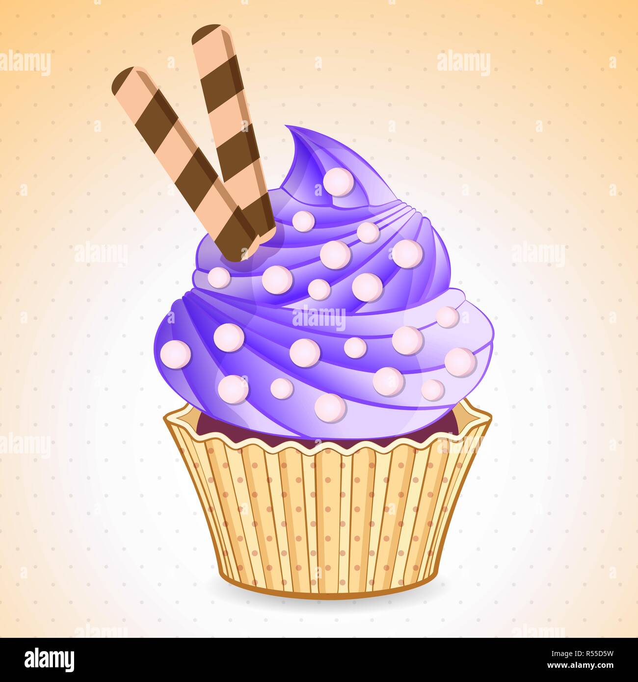 cute cupcake on a gradient background Stock Vector Image & Art - Alamy