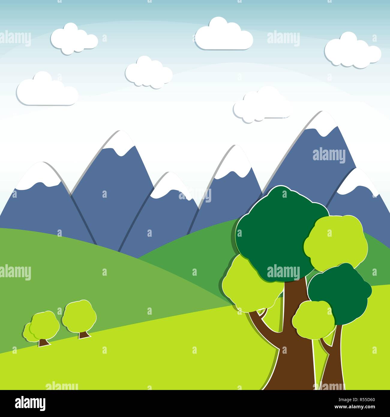 Stylized landscape pattern hi-res stock photography and images - Alamy