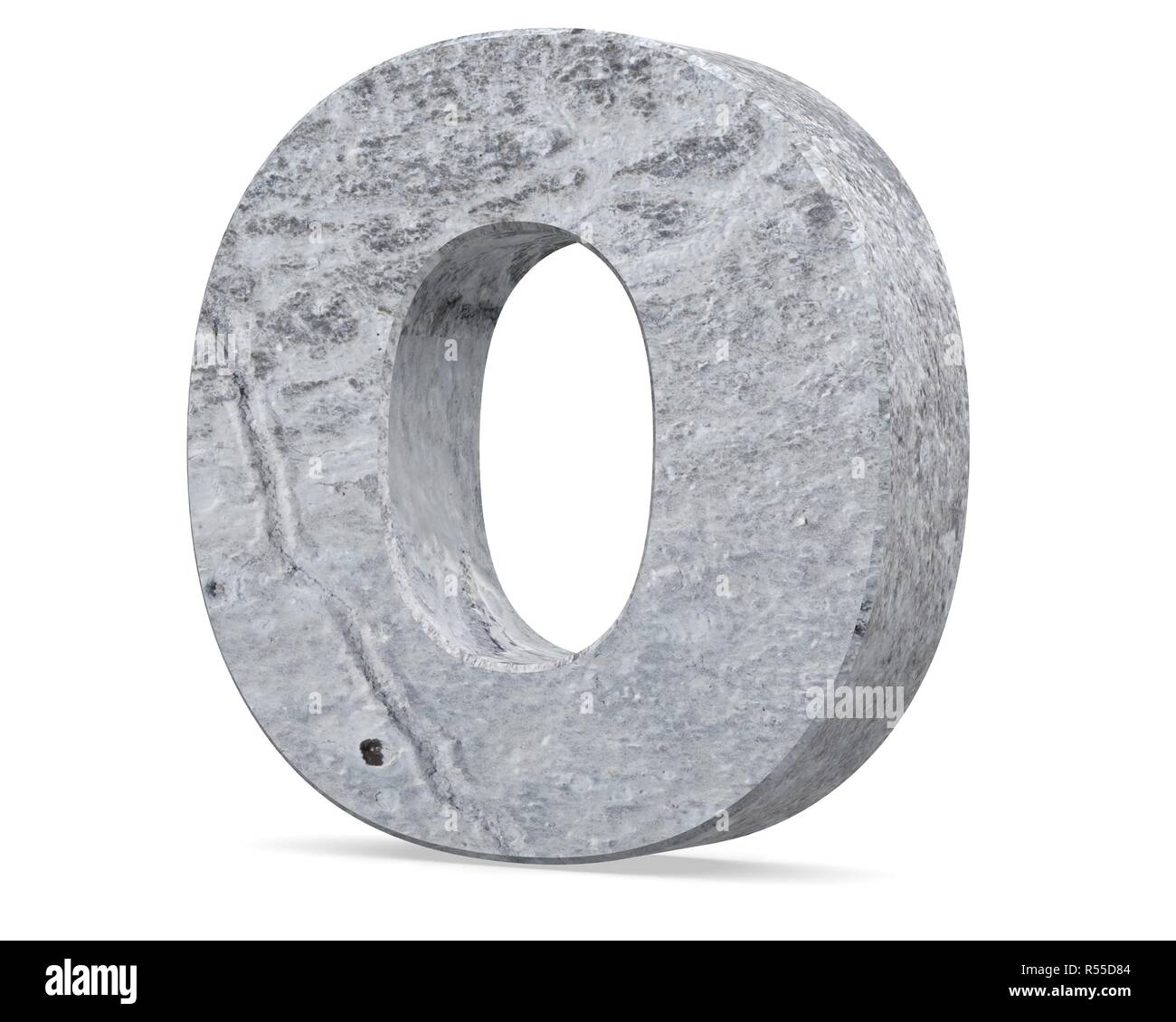 Concrete Capital Letter - O isolated on white background . 3D render ...