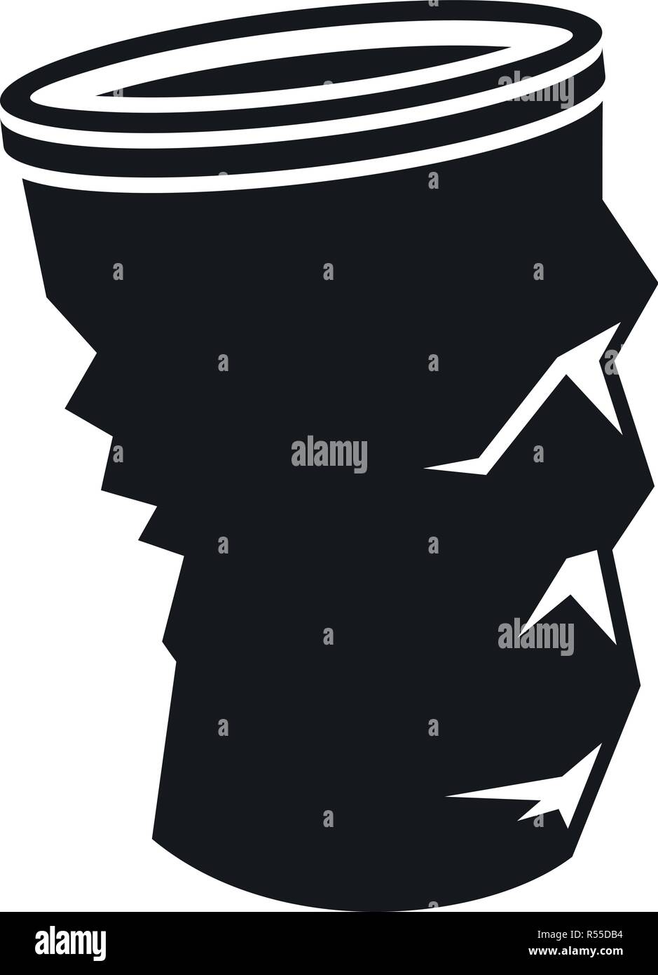 Garbage plastic glass icon. Simple illustration of garbage plastic ...