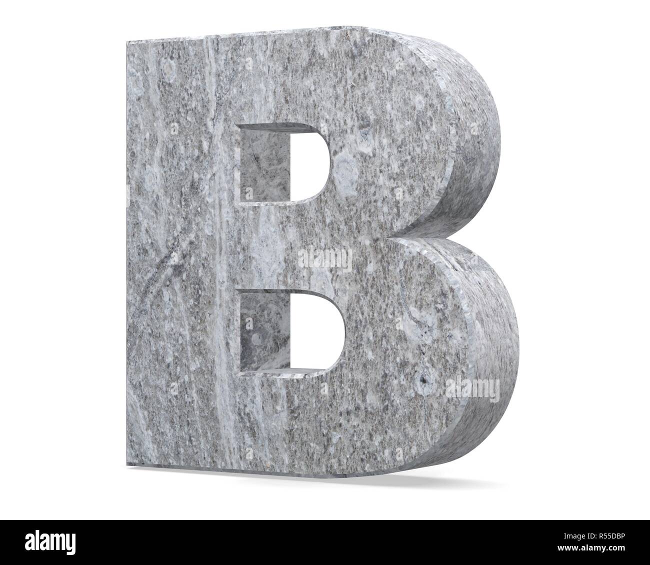 Concrete Capital Letter - B isolated on white background . 3D render ...