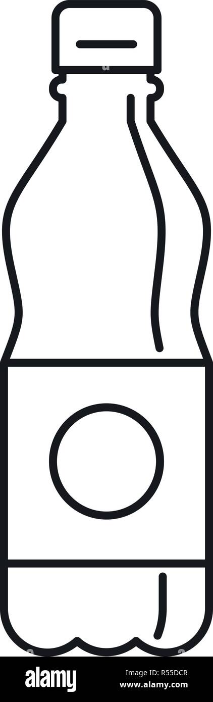 Plastic water bottle icon. Outline illustration of plastic water bottle ...