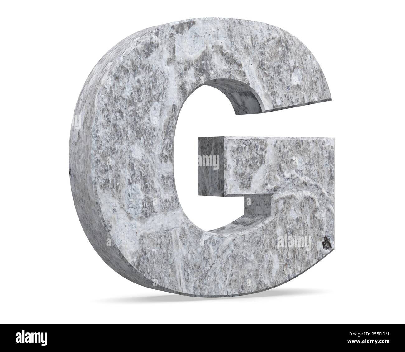 Concrete Capital Letter - G isolated on white background . 3D render ...