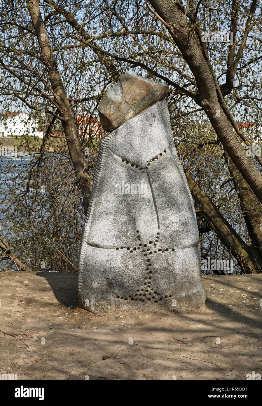 Stone on embankment in Tver. Russia Stock Photo - Alamy