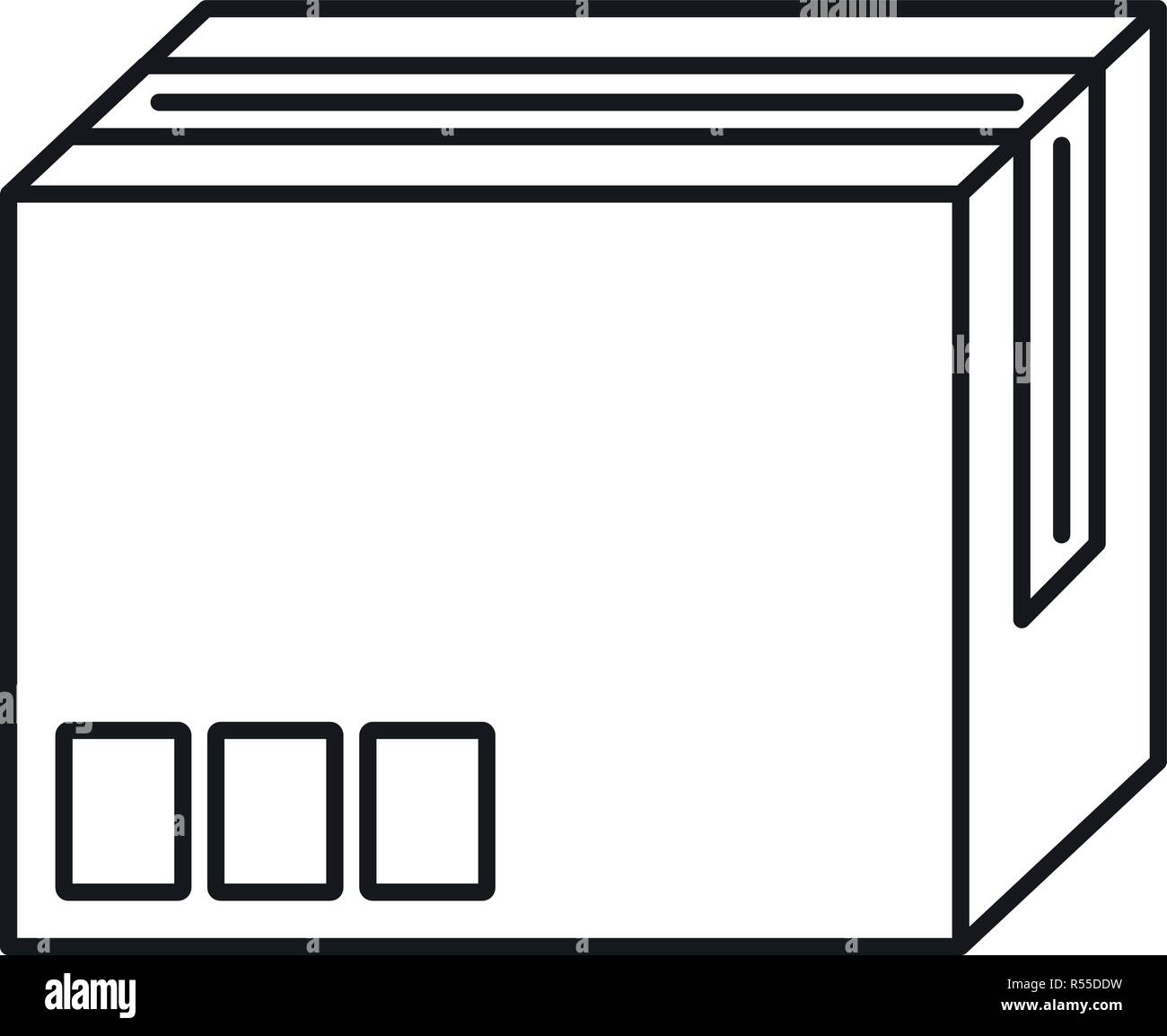 Carton box icon. Outline illustration of carton box vector icon for web ...
