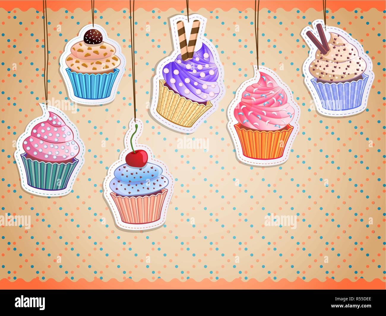 Muffin colorful candy on Stock Vector Images - Alamy