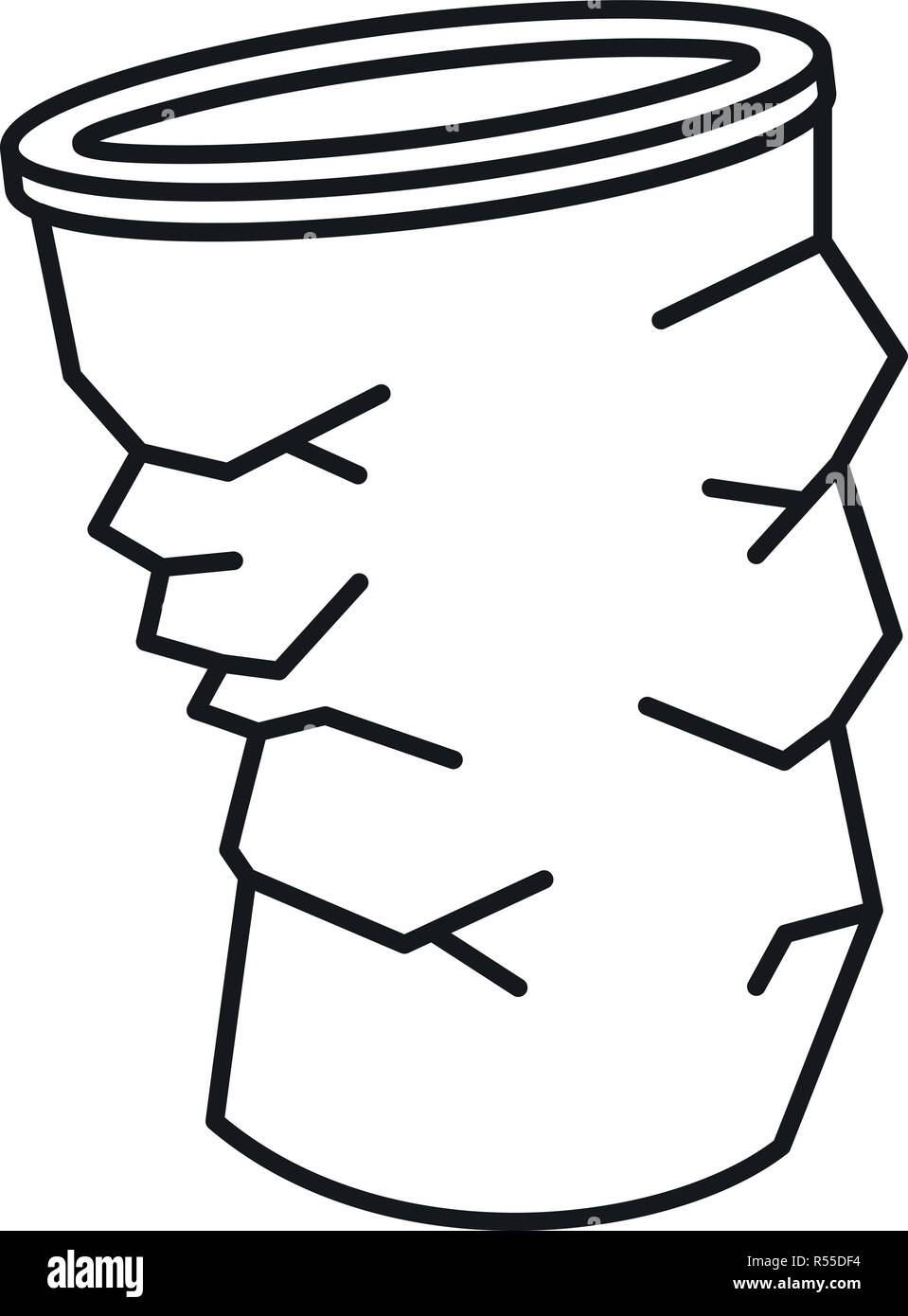 Garbage plastic glass icon. Outline illustration of garbage plastic ...