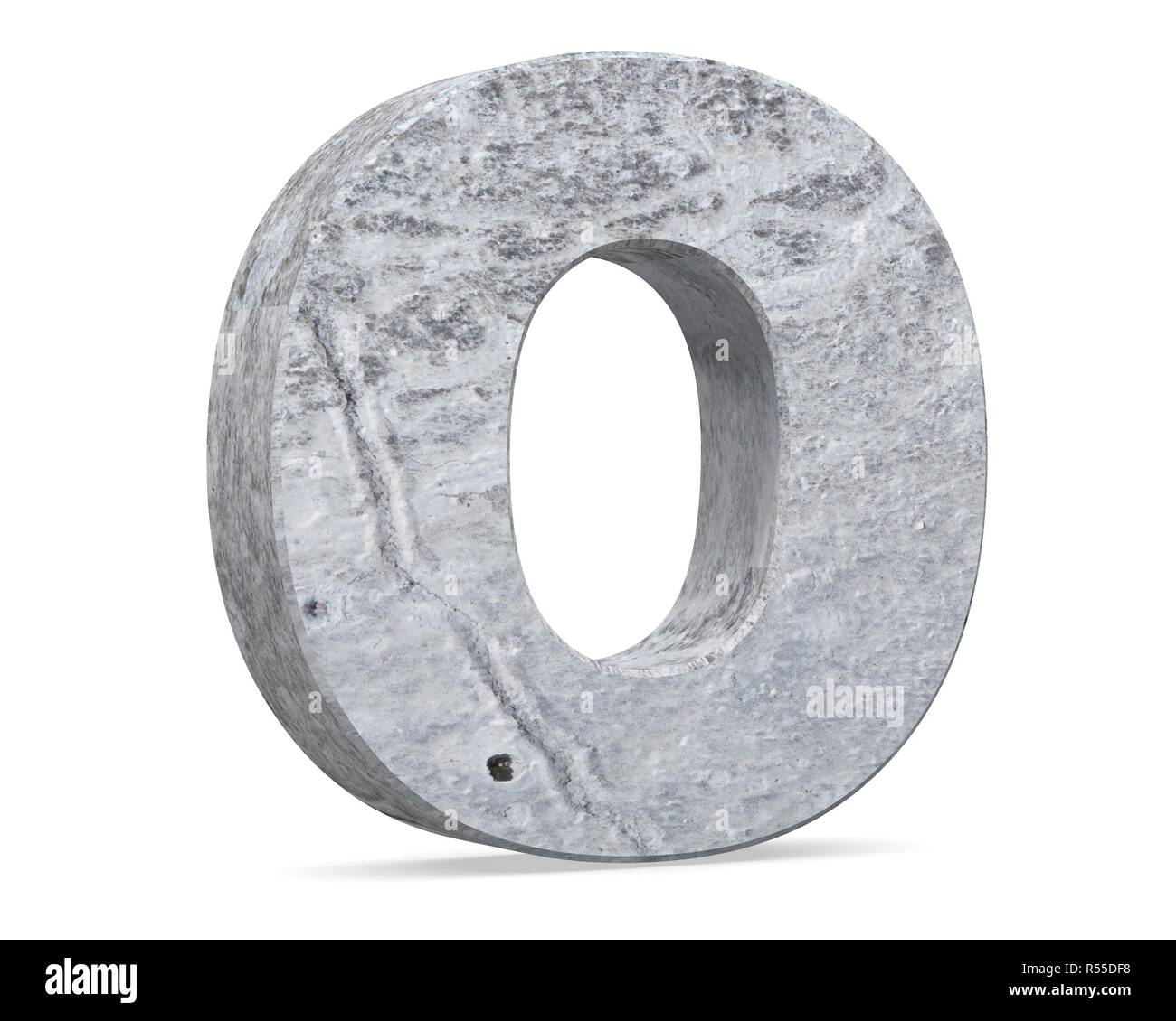 Concrete Capital Letter - O isolated on white background . 3D render ...