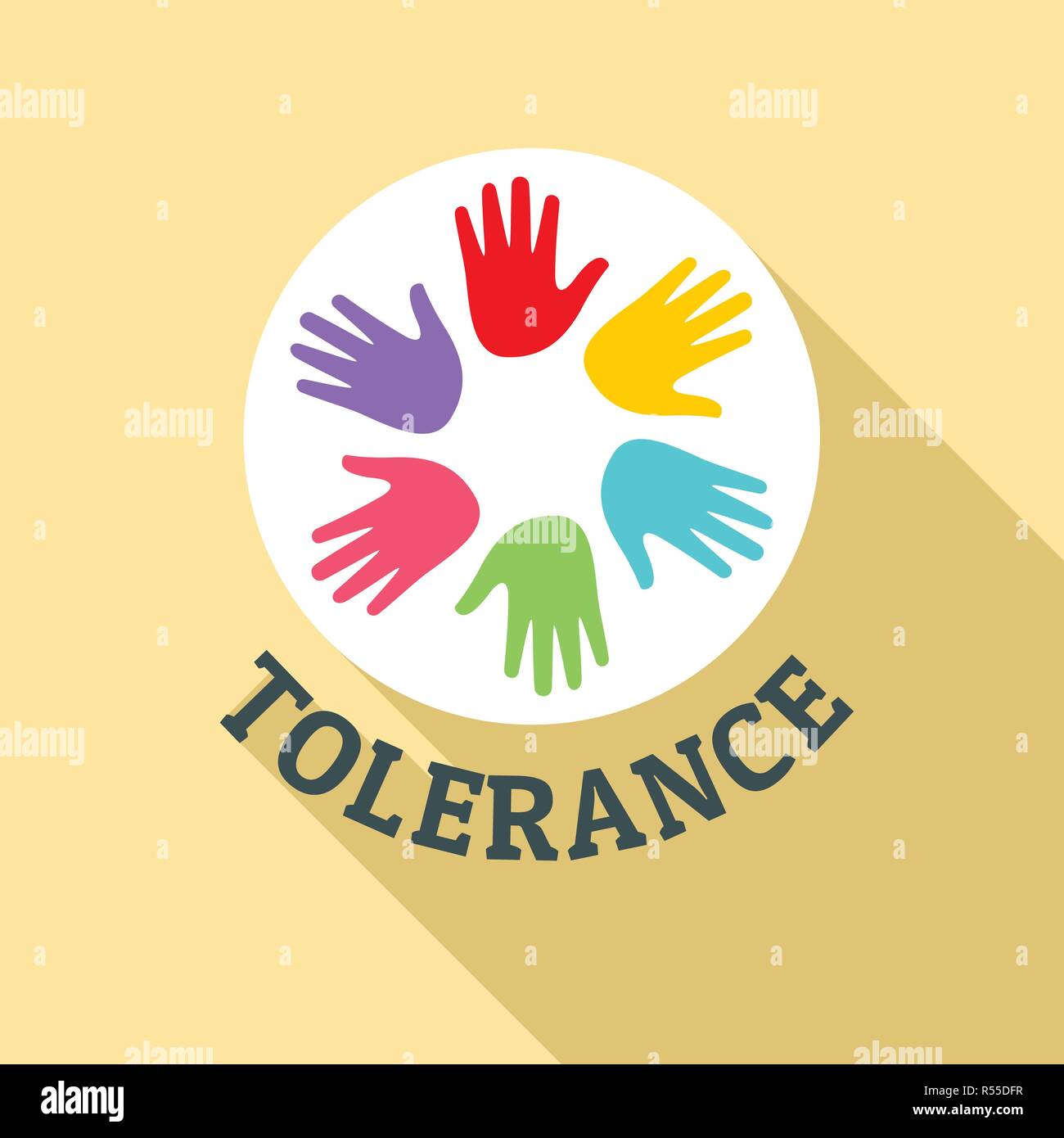 Hand people tolerance logo. Flat illustration of hand people tolerance ...