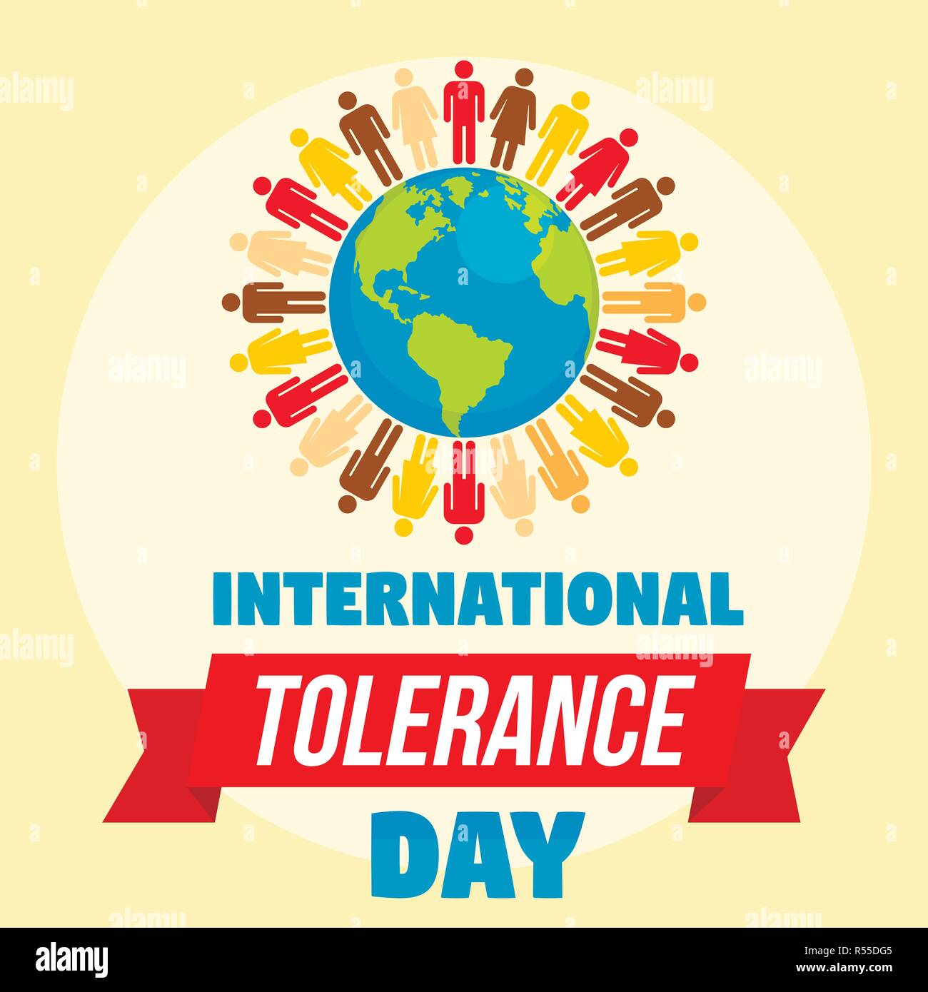 International tolerance day concept background. Flat illustration of ...