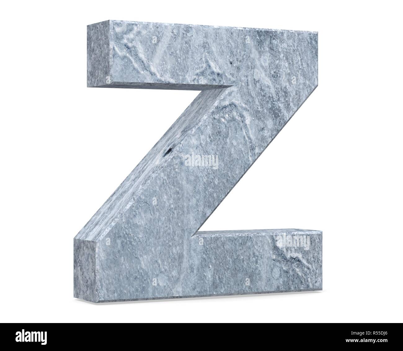 Concrete Capital Letter - Z isolated on white background . 3D render ...