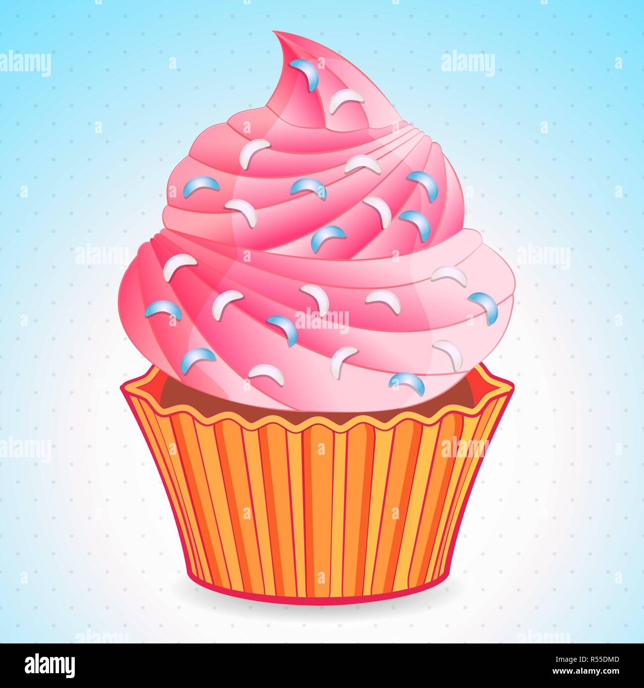 cute cupcake on a gradient background Stock Vector Image & Art - Alamy