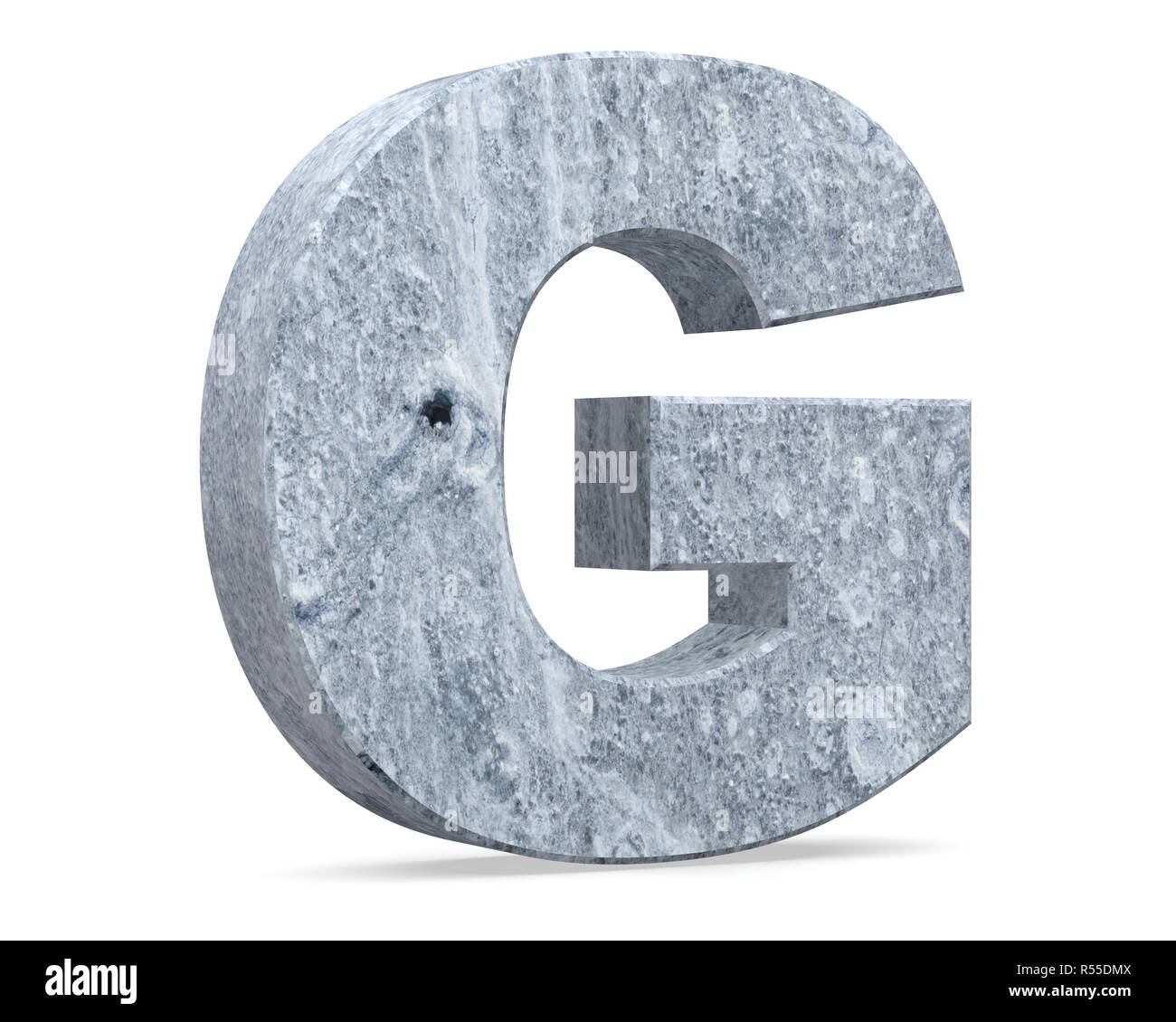 Concrete Capital Letter - G isolated on white background . 3D render ...