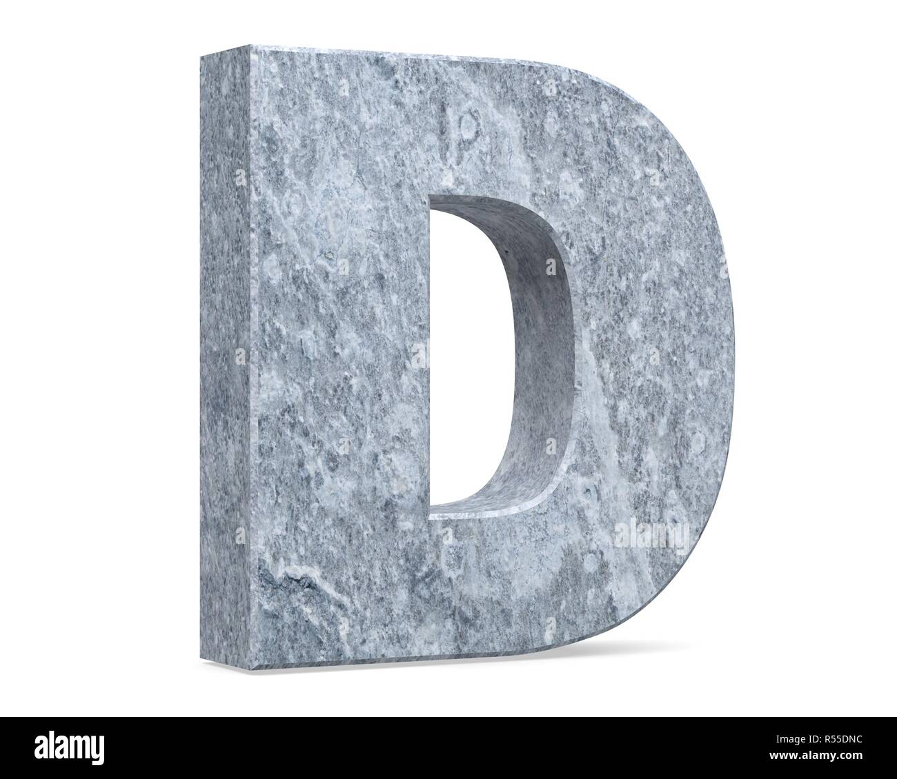 Concrete Capital Letter - D isolated on white background . 3D render ...