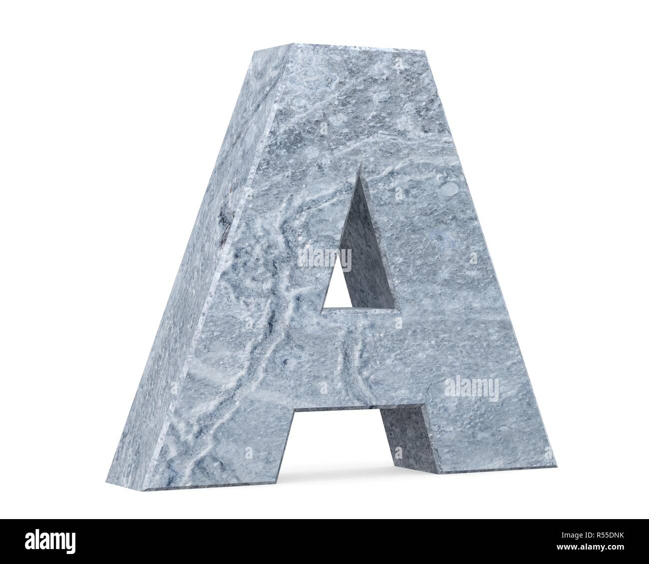 Concrete Capital Letter - A isolated on white background . 3D render ...