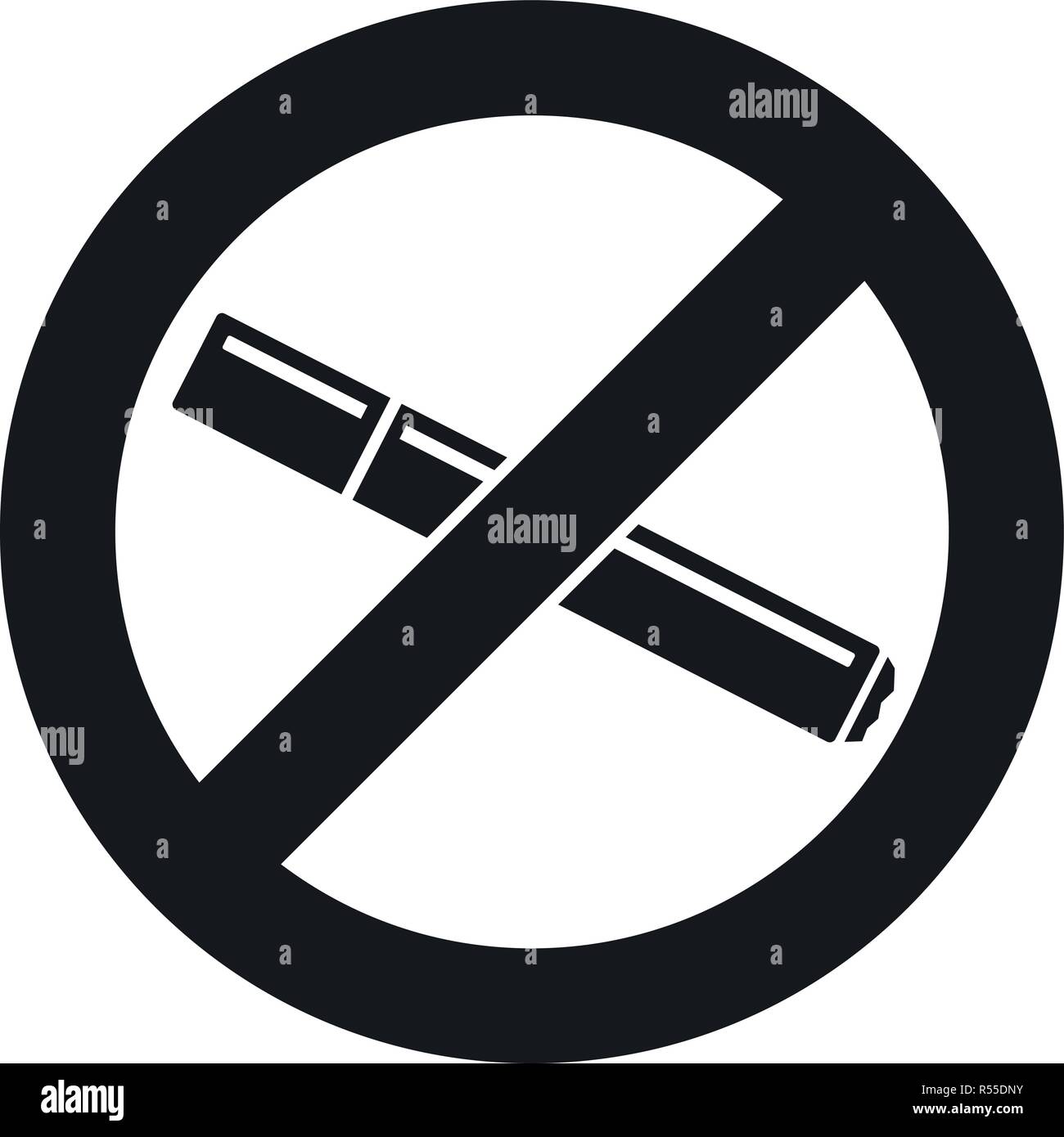 No smoking cigarette icon. Simple illustration of no smoking cigarette ...
