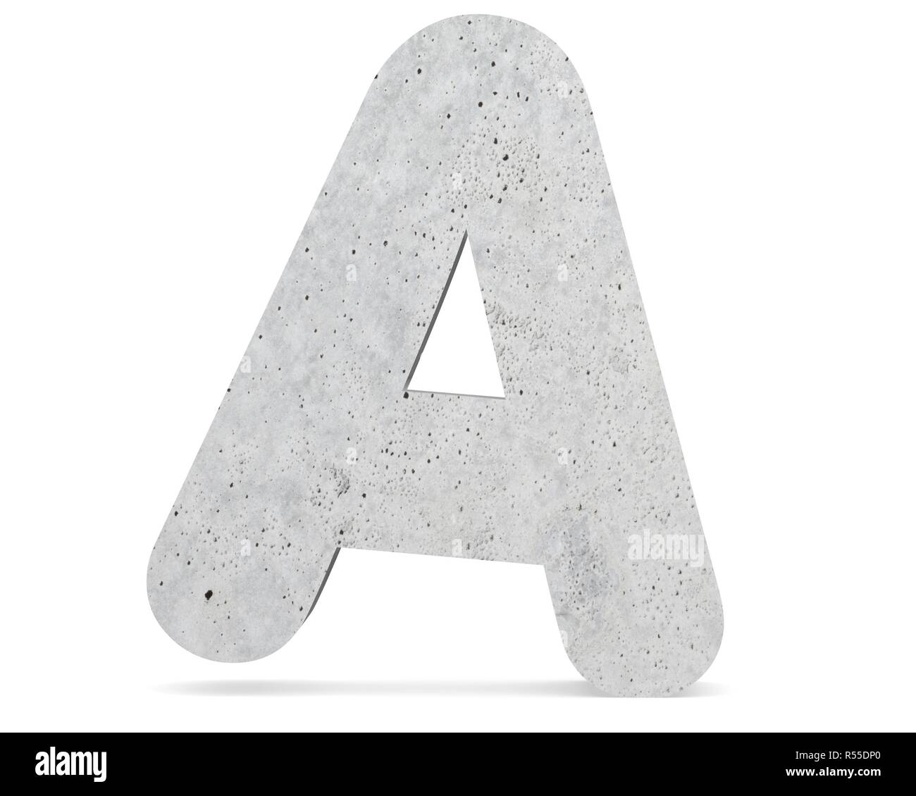 Concrete Capital Letter - A isolated on white background . 3D render ...