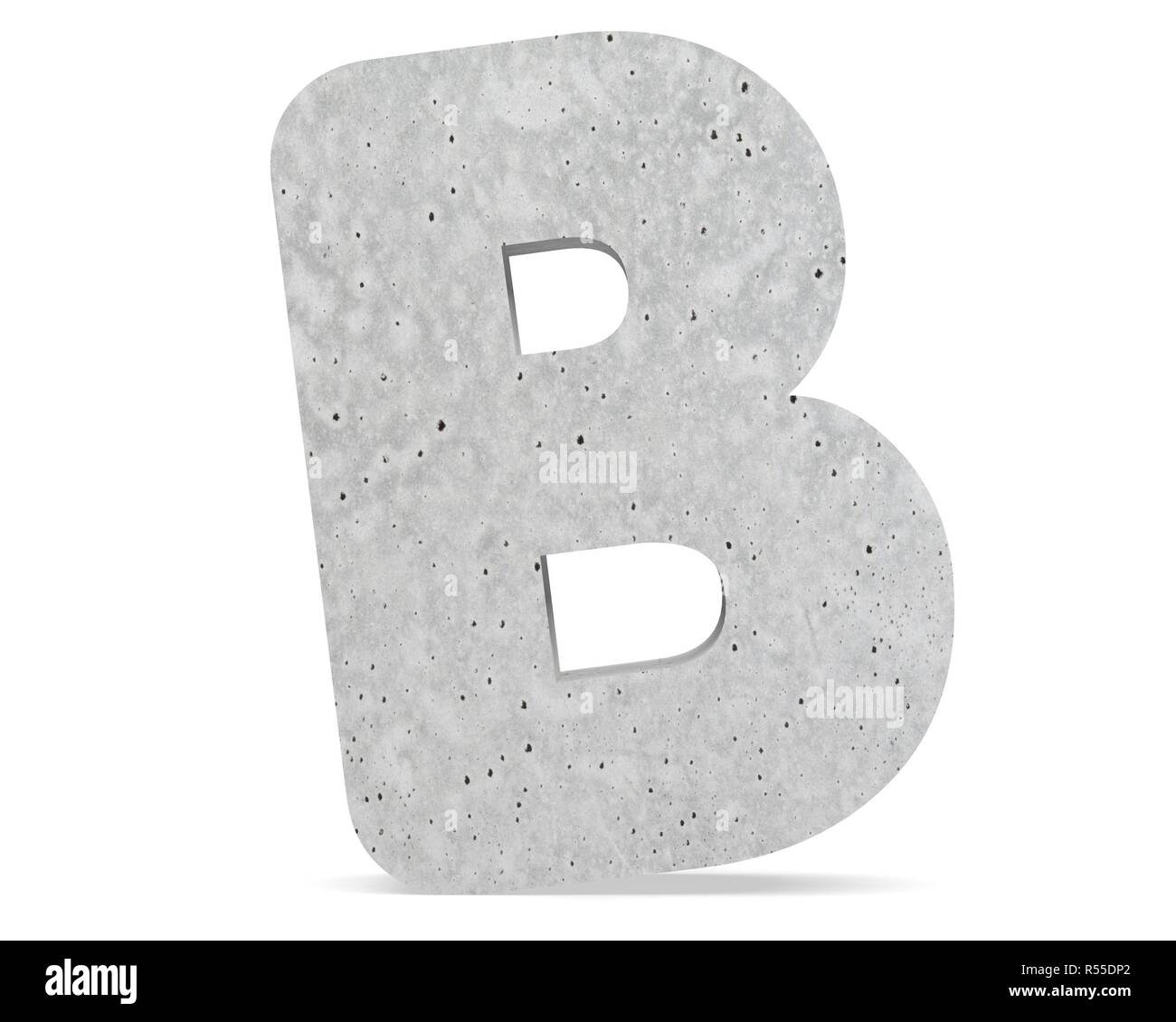 Concrete Capital Letter - B isolated on white background . 3D render ...