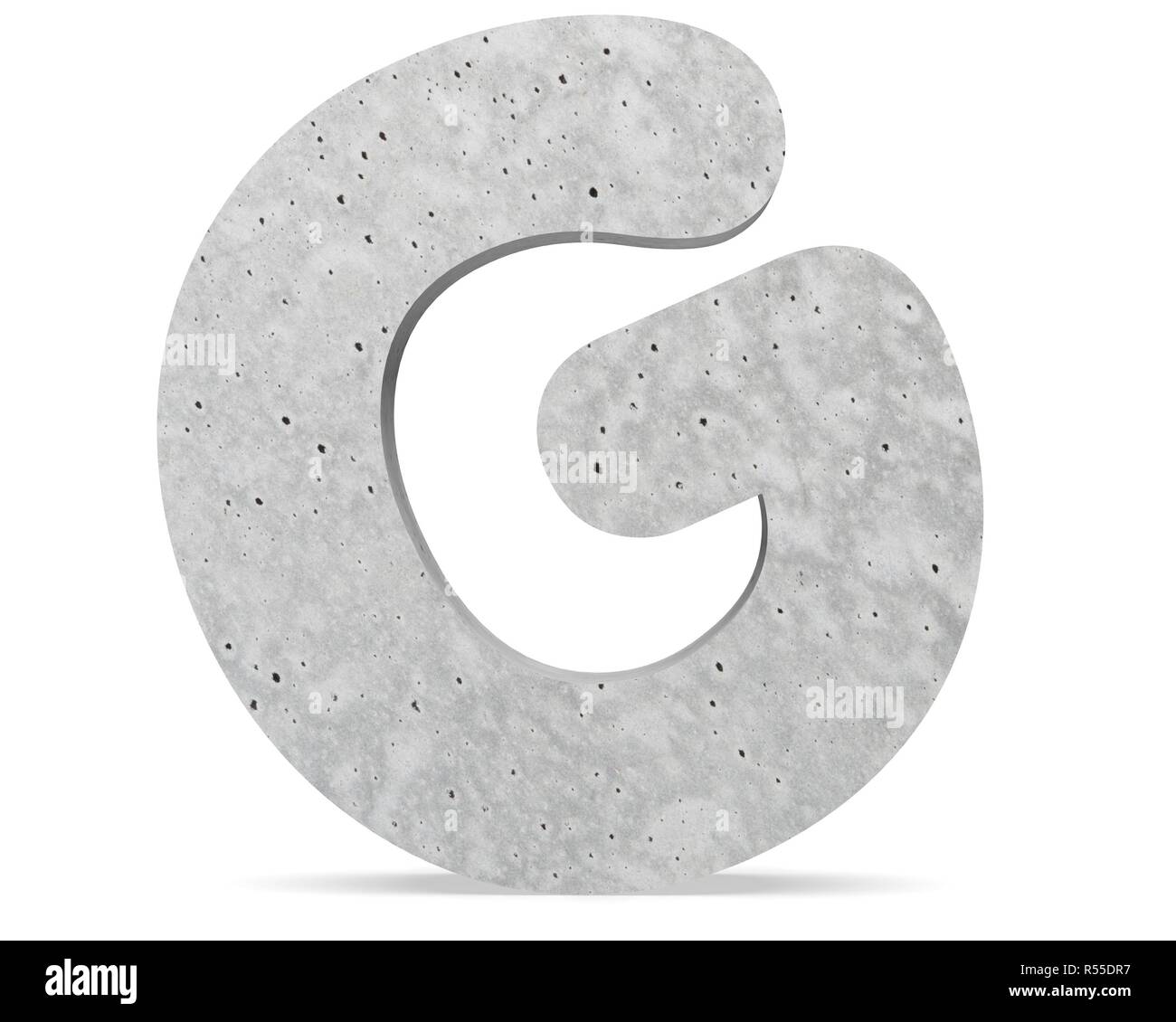 Concrete Capital Letter - G isolated on white background . 3D render ...