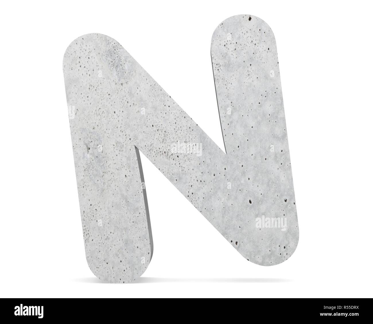 Concrete Capital Letter - N isolated on white background . 3D render ...