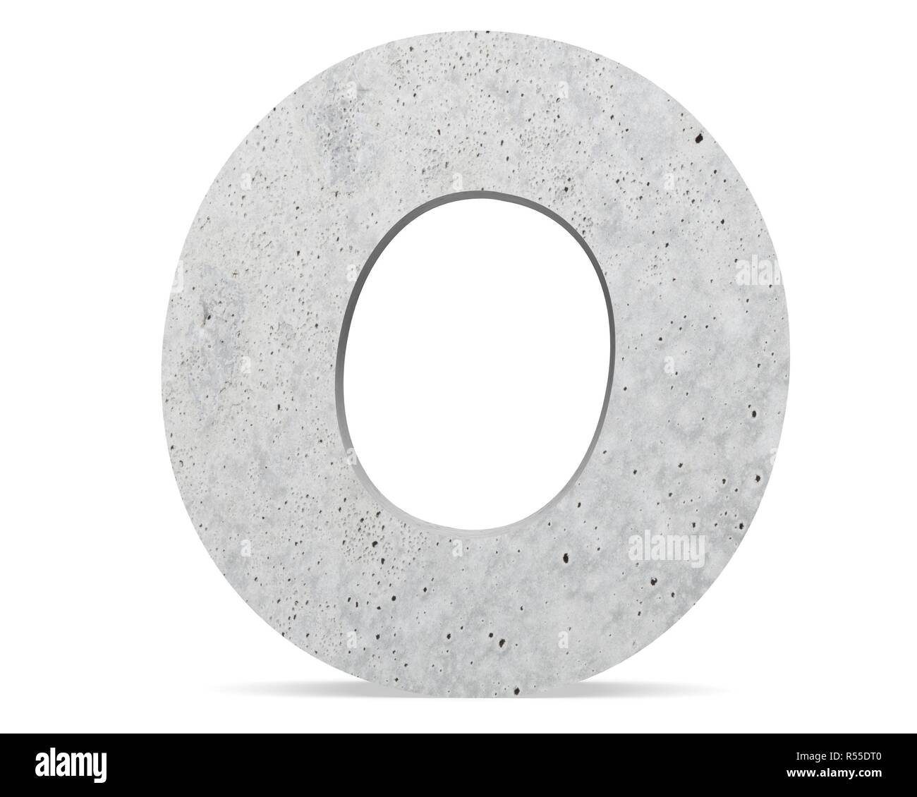 Concrete Capital Letter - O isolated on white background . 3D render ...