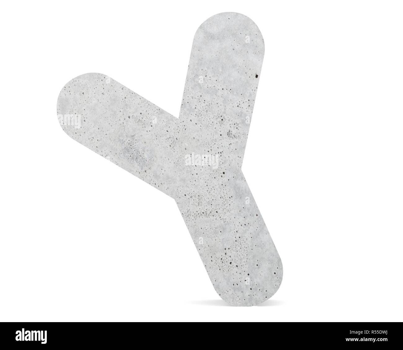 Concrete Capital Letter - Y isolated on white background . 3D render ...