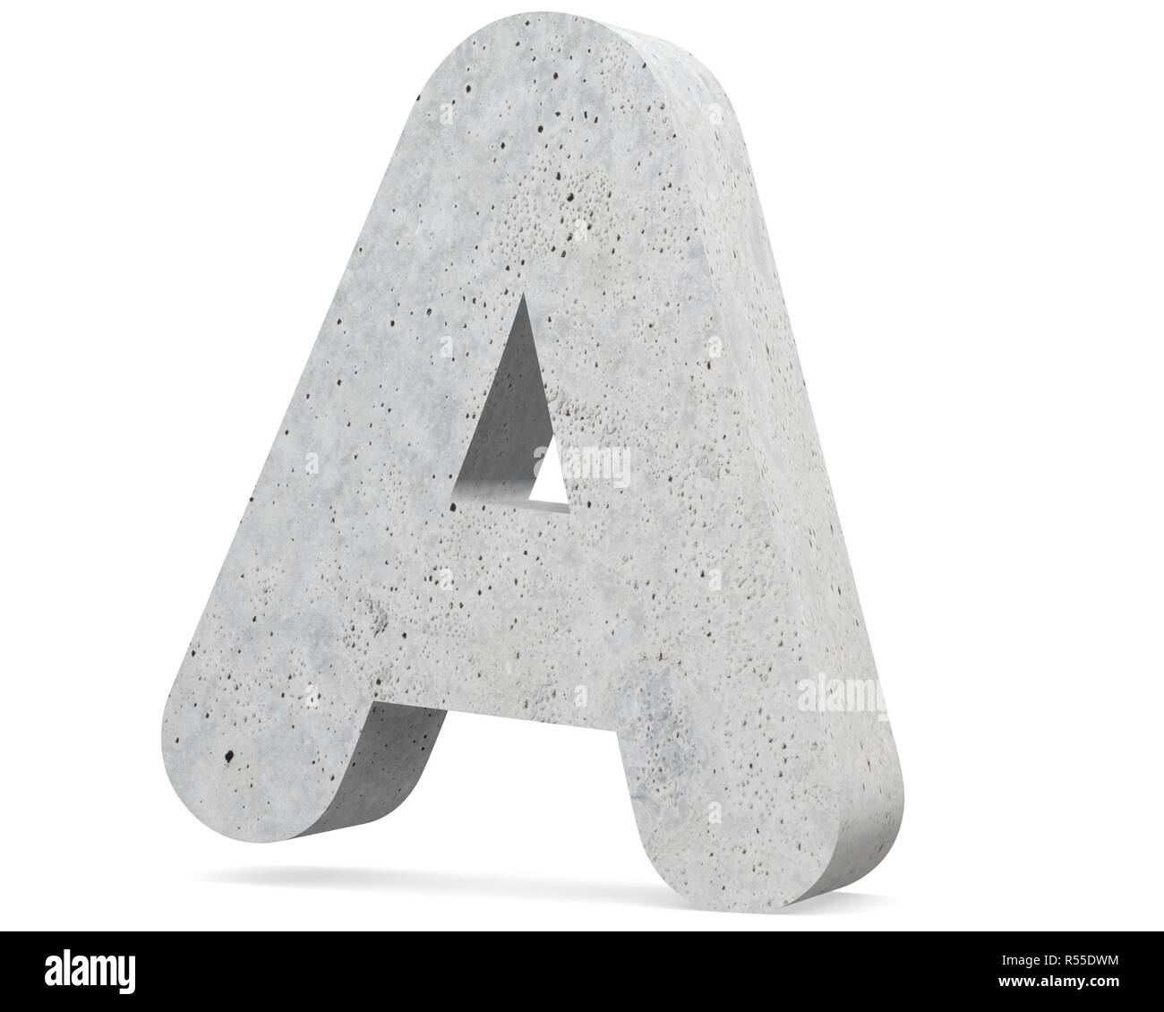 Concrete Capital Letter - A isolated on white background . 3D render ...