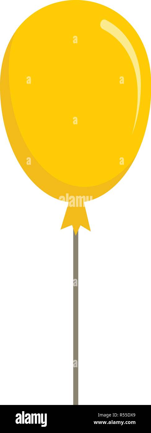 Kid yellow balloon icon. Flat illustration of kid yellow balloon vector ...