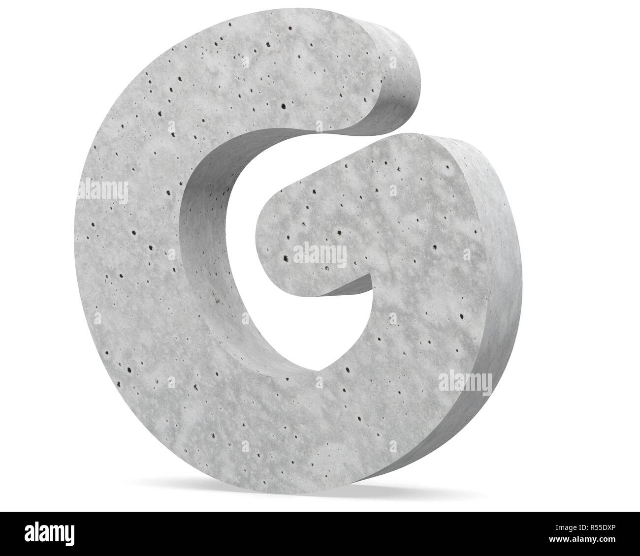 Concrete Capital Letter - G isolated on white background . 3D render ...