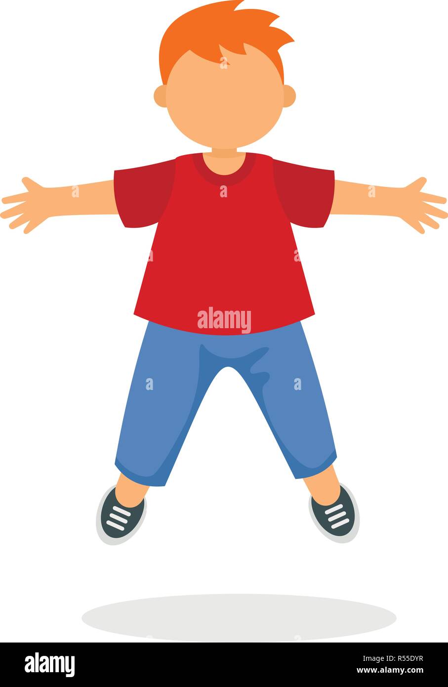 Kid boy jump icon. Flat illustration of kid boy jump vector icon for ...