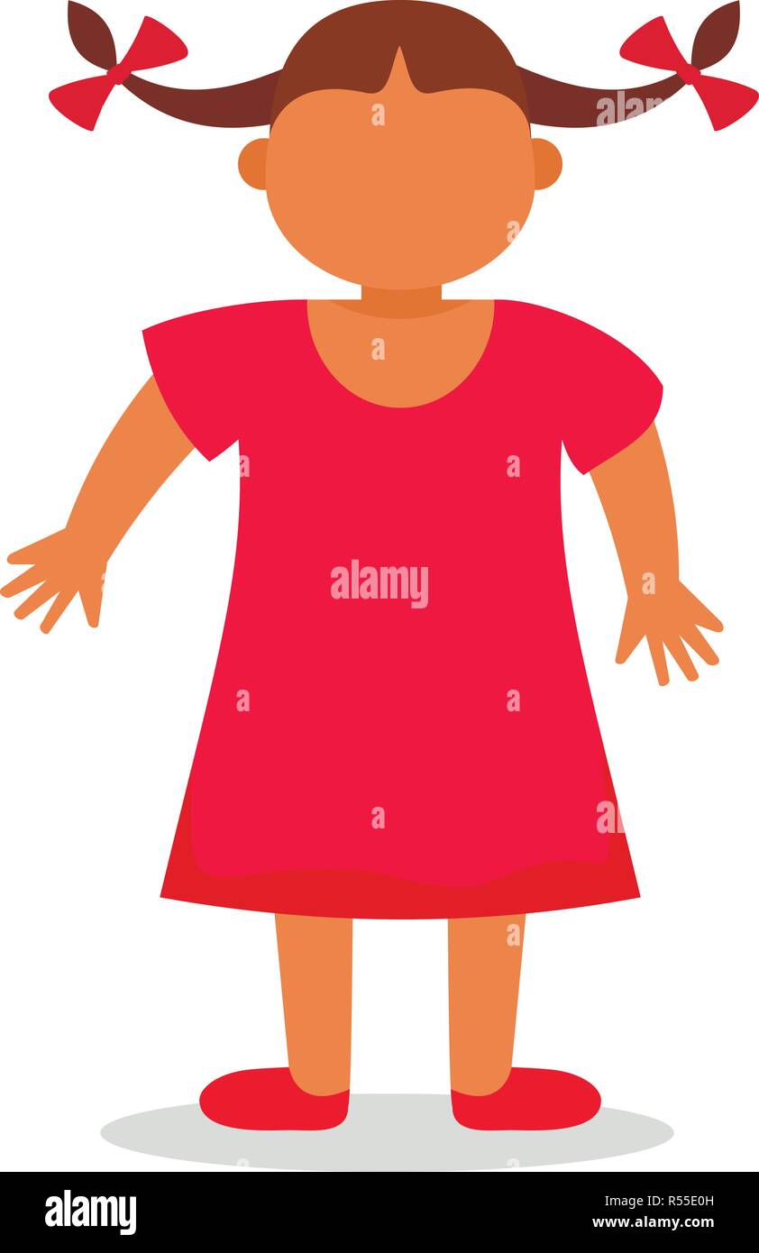 Happy girl kid icon. Flat illustration of happy girl kid vector icon ...