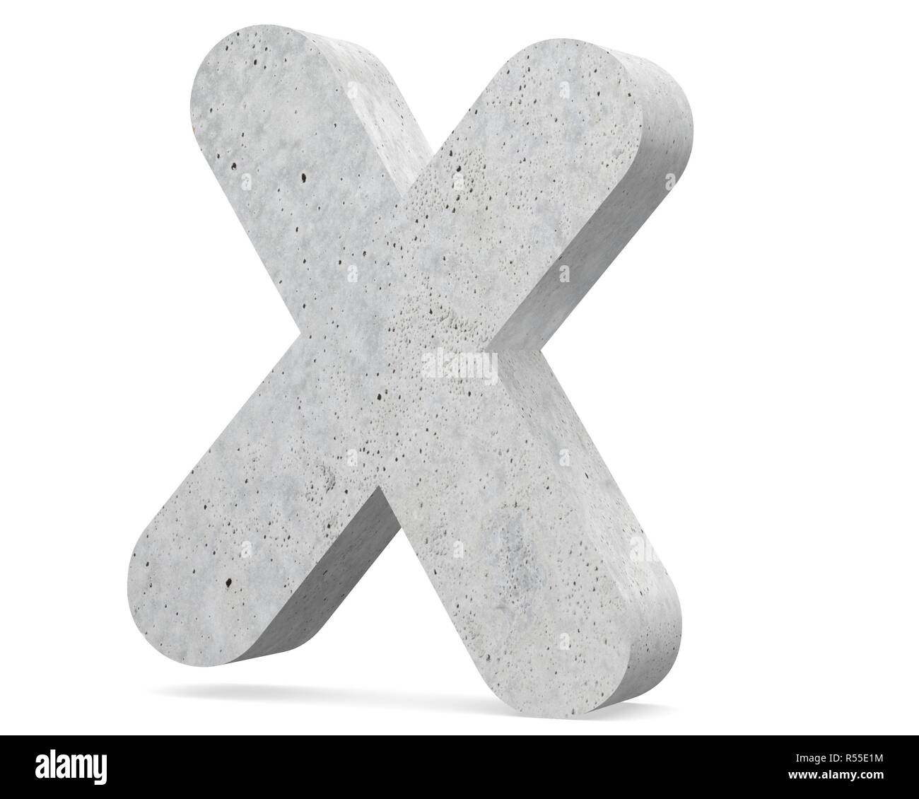 Concrete Capital Letter - X isolated on white background . 3D render ...
