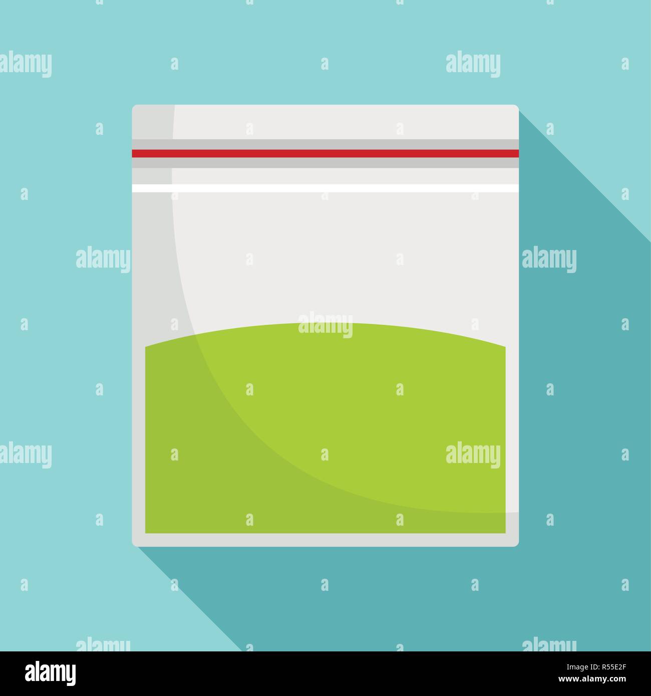 Cannabis plastic pack icon. Flat illustration of cannabis plastic pack ...