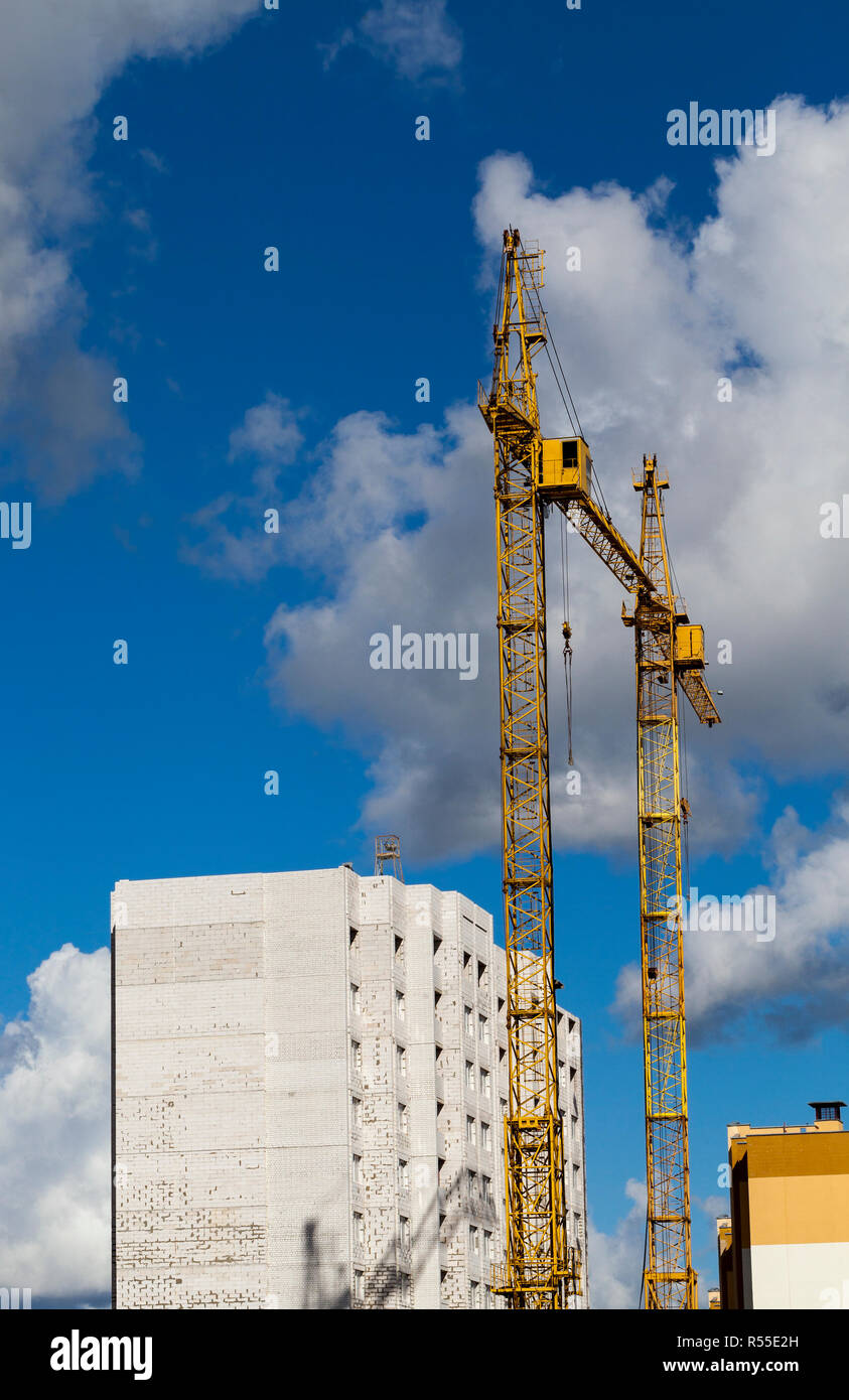 construction of a new high-rise building of gas silicate blocks and ...