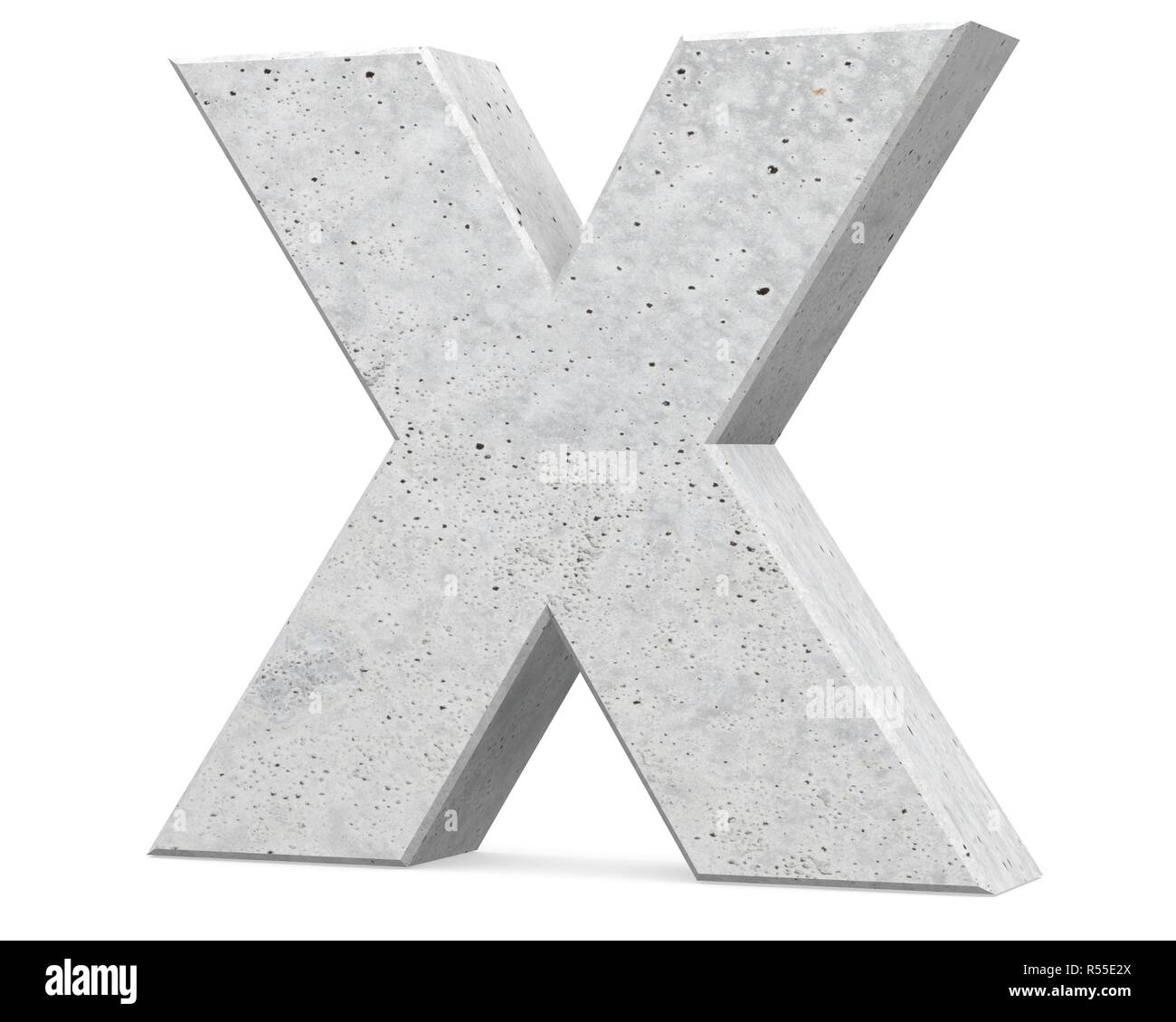Concrete Capital Letter - X isolated on white background . 3D render ...