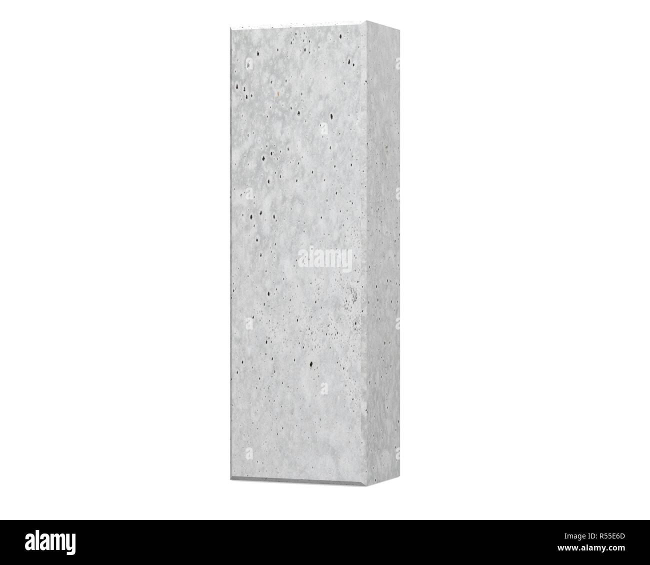 Concrete Capital Letter - I isolated on white background . 3D render ...