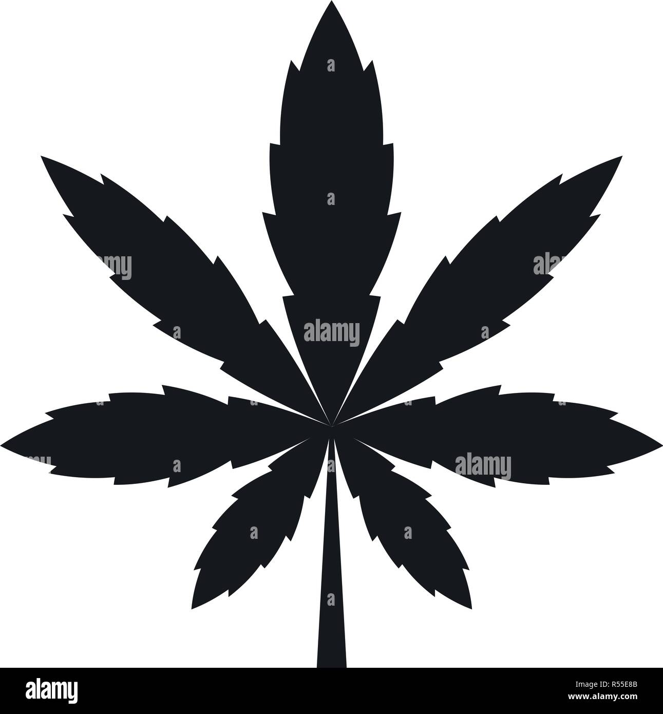 Weed Leaf Vector Black