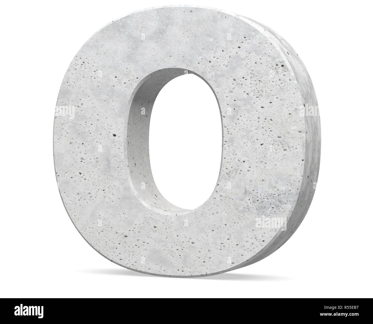 Concrete Capital Letter - O isolated on white background . 3D render ...