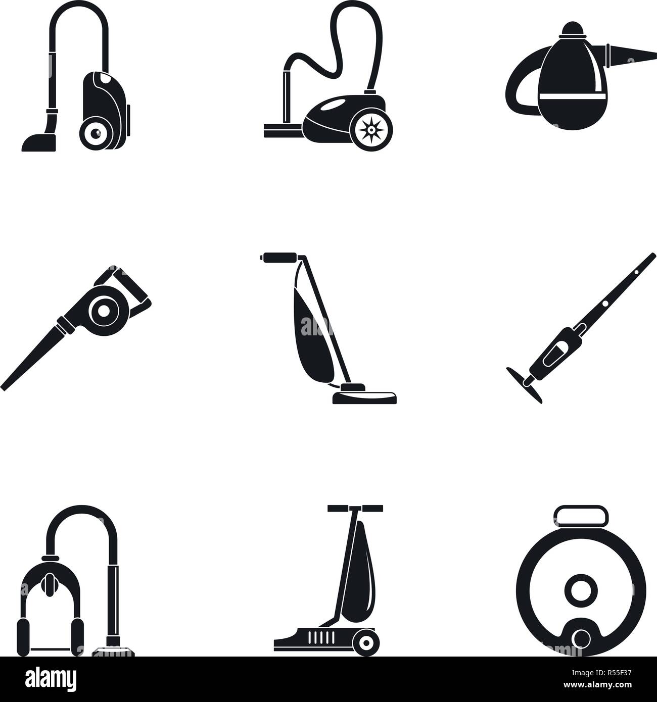 Modern carpet sweeper icon set. Simple set of 9 modern carpet sweeper ...
