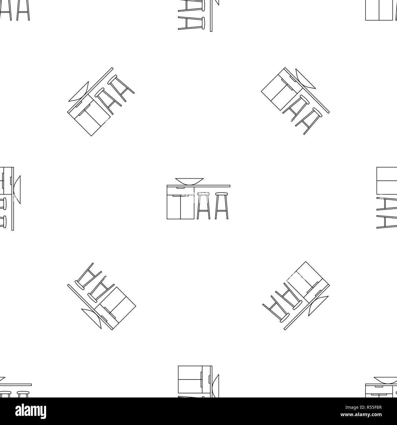 Modern kitchen table pattern seamless vector repeat geometric for any ...