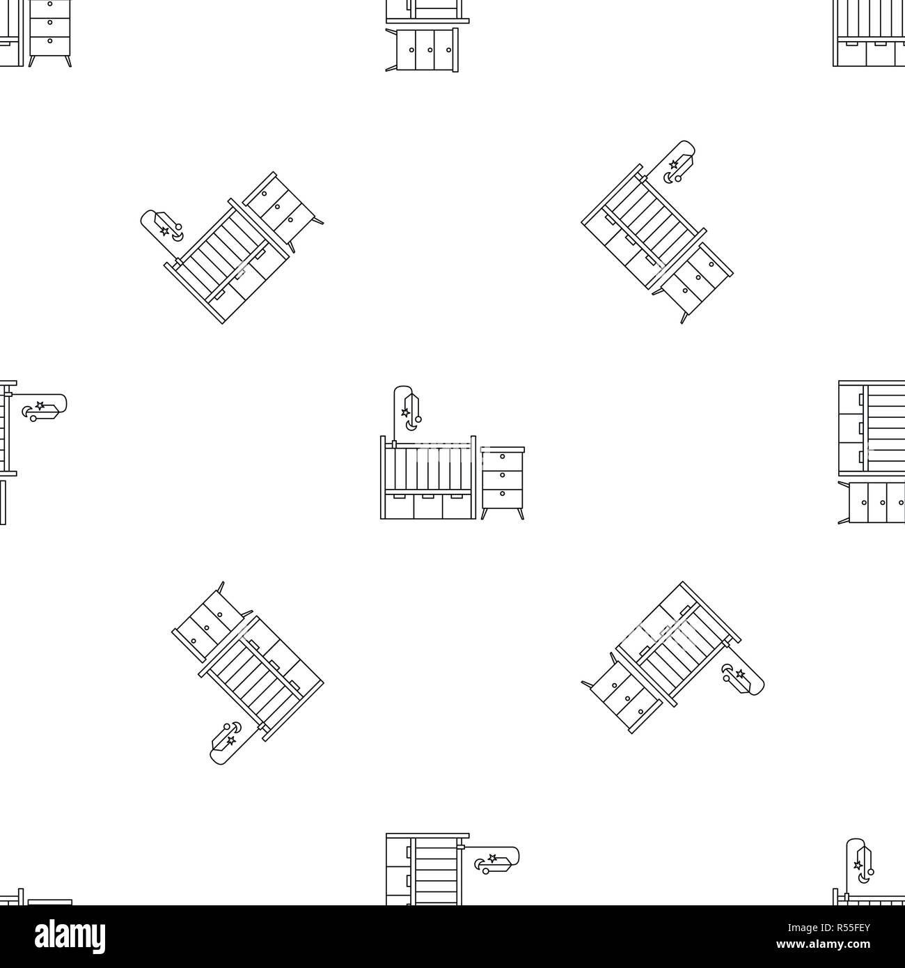 Baby room bed pattern seamless vector repeat geometric for any web ...