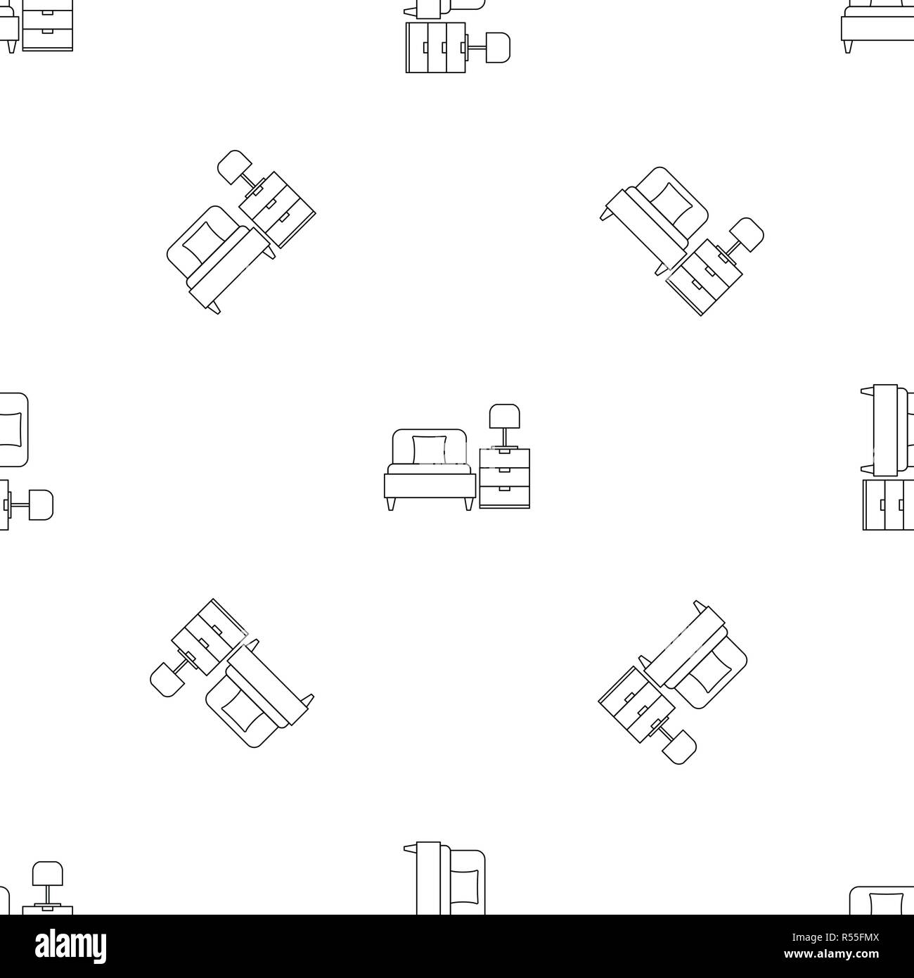 Sleep bed room pattern seamless vector repeat geometric for any web ...