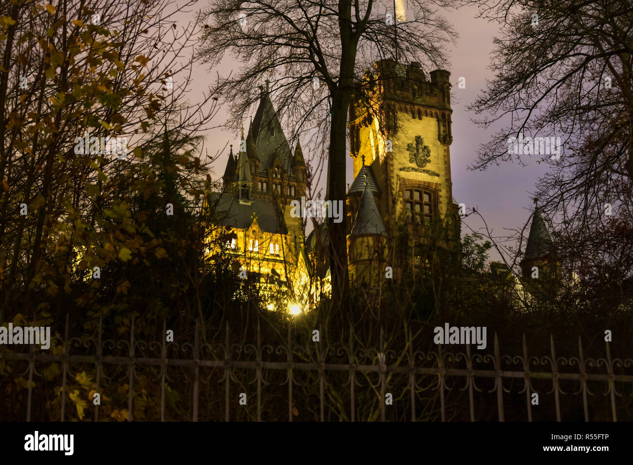 castle Drachenburg bonn germany on an winter evening Stock Photo - Alamy