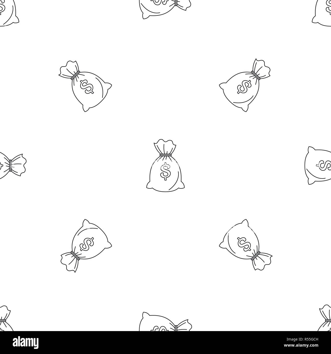 Money bag pattern vector Black and White Stock Photos & Images - Alamy