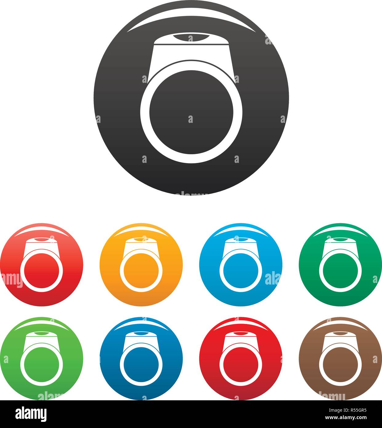 Ring icons set 9 color vector isolated on white for any design Stock ...