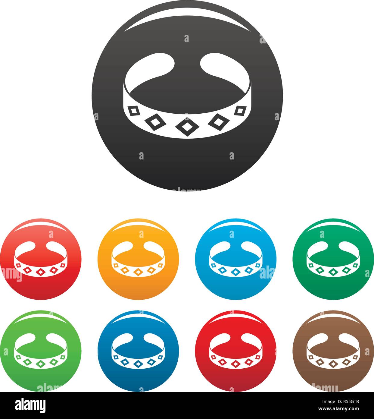 Bracelet icons set 9 color vector isolated on white for any design ...